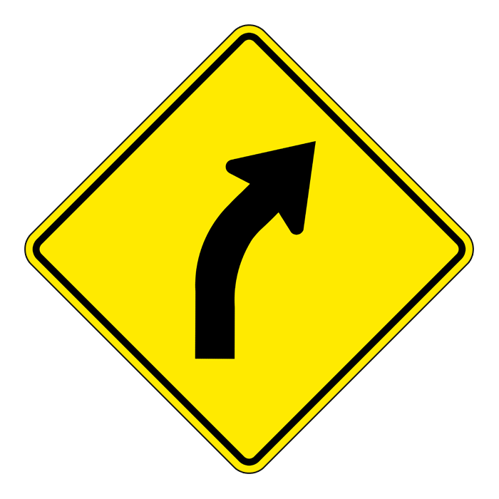 WA3R, OVERSIZED Right Curve, 75x75cm | Cedar Signs Inc.