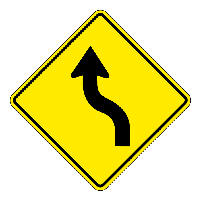 WA5L, Left Reverse Curve, 60x60cm | Cedar Signs Inc.