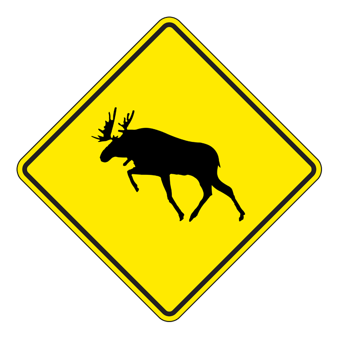 WC12, Moose Crossing, 60x60cm | Cedar Signs Inc.
