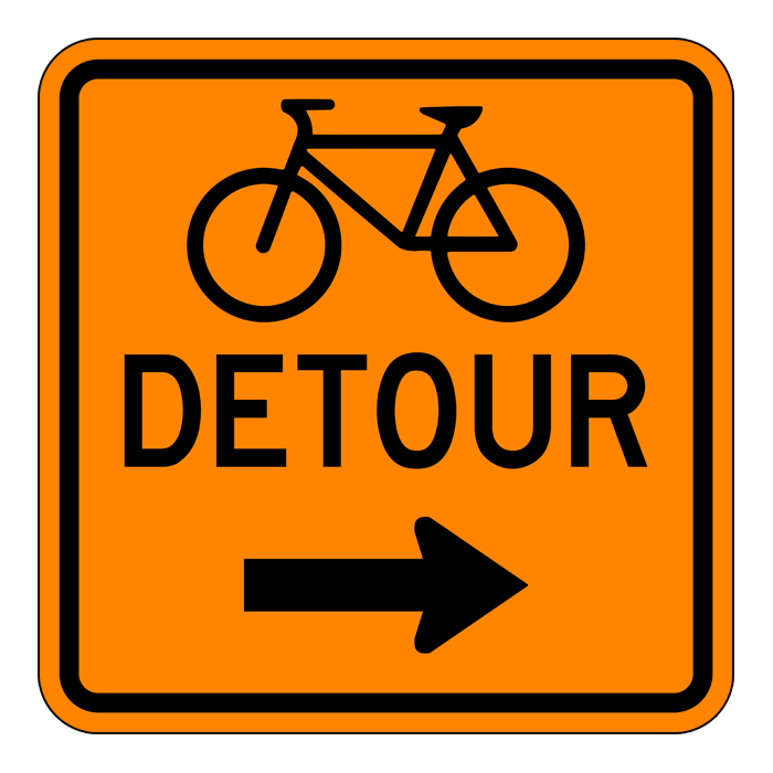 TC41R, Bicycle Detour Right, 45x45cm, High Intensity Grade | Cedar ...