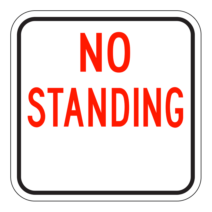 RB54, OVERSIZED No Standing, 60x60cm (formerly RB154) | Cedar Signs Inc.