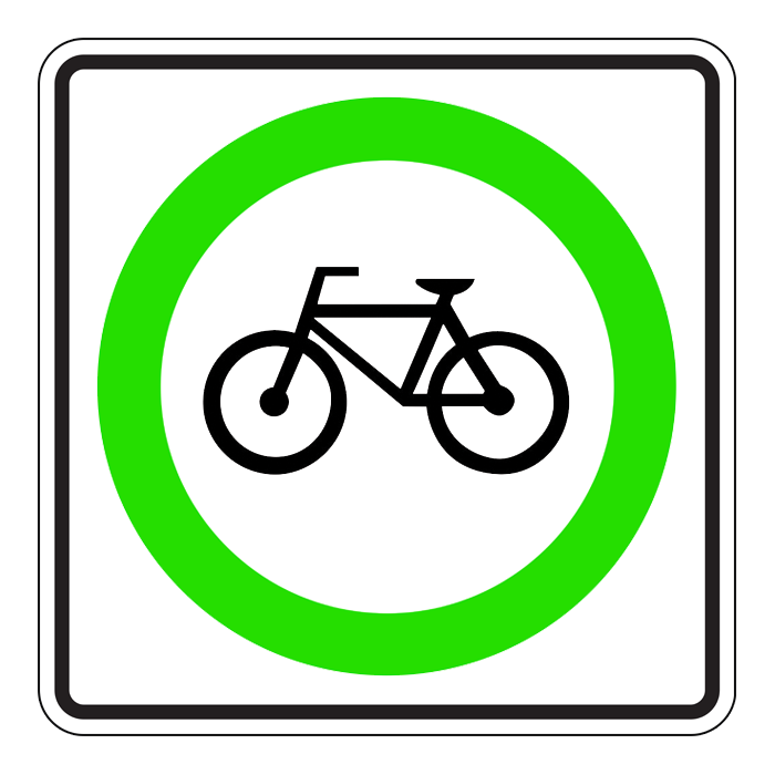 RB69, Bicycles Permitted, 60x60cm | Cedar Signs Inc.