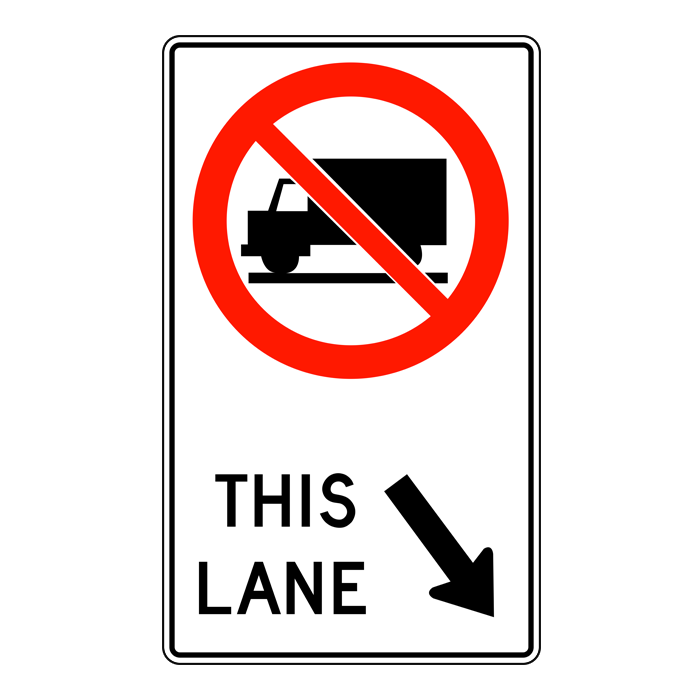 RB39A, Lane Use Restriction Trucks (Ground Mounted), 90x150cm | Cedar ...