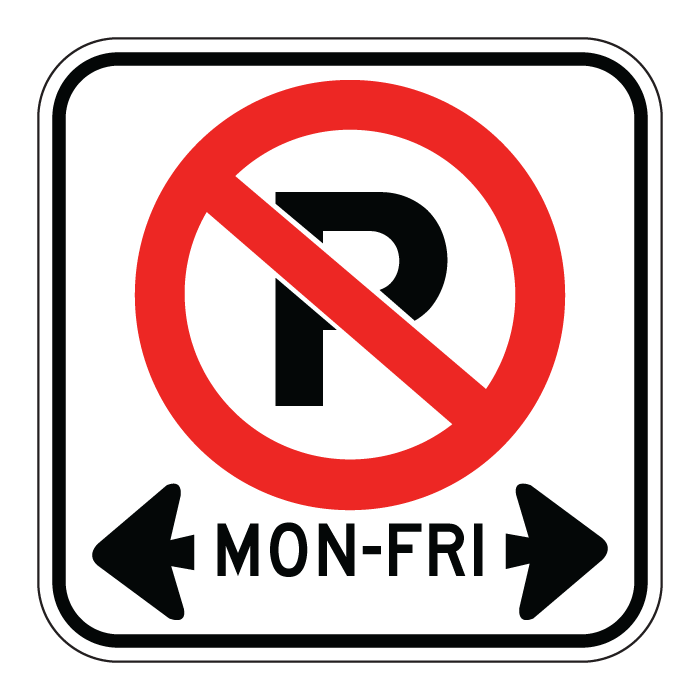 RB51A, No Parking With Restrictions, 30x30cm | Cedar Signs Inc.