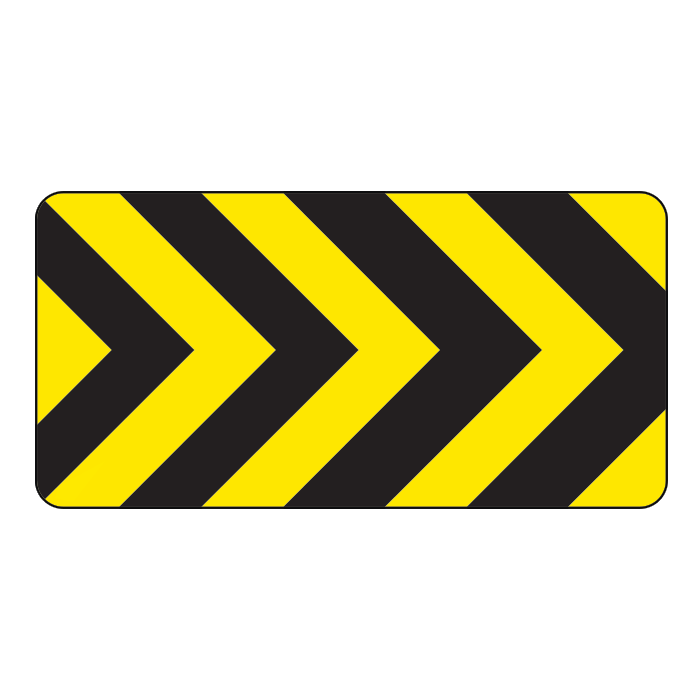WA38, Roundabout Chevron, 180x60cm | Cedar Signs Inc.