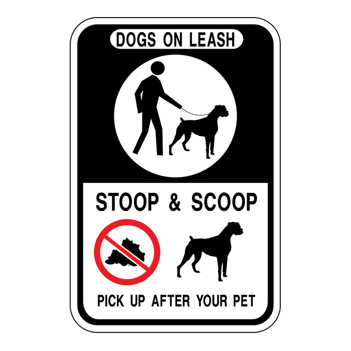 S73 Stoop and Scoop, 30x45cm | Cedar Signs Inc.